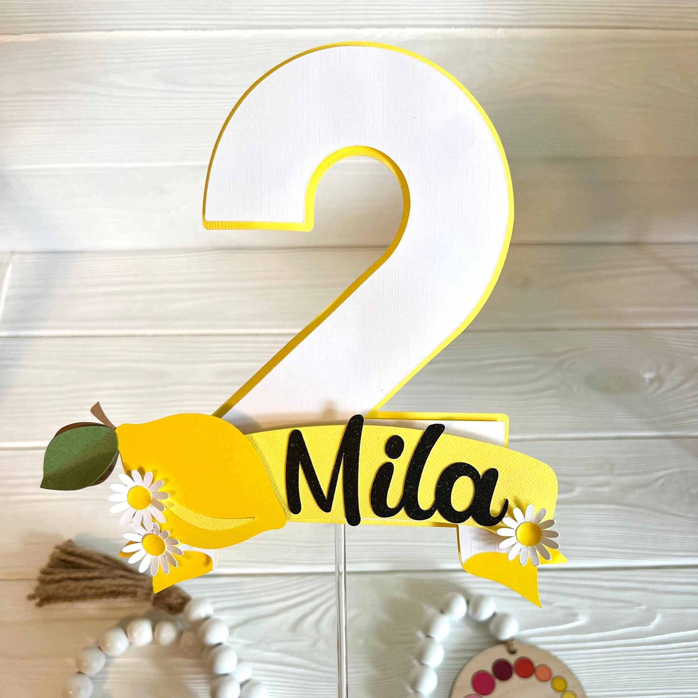 Lemon Cake Topper, Fruit Cake Topper, Personalized Cake Topper, Cake ...