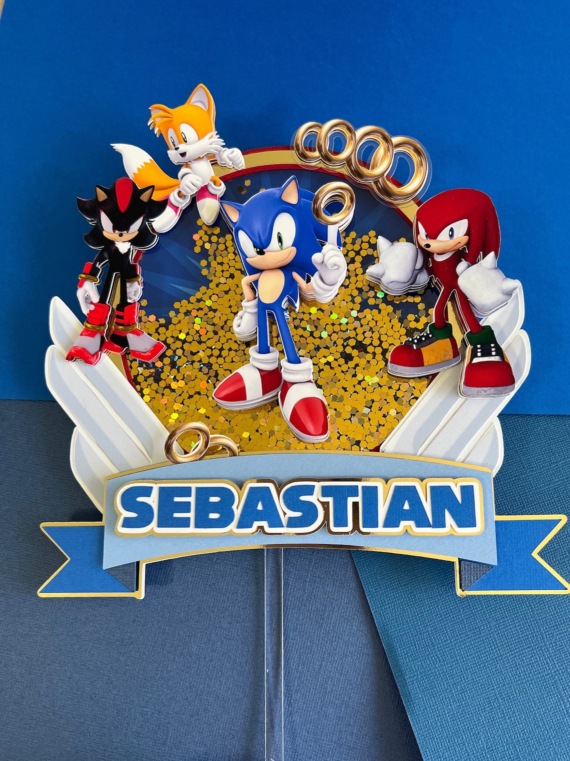 Sonic Topper, Sonic Shaker Cake Topper, Birthday Cake Topper, Shaker ...