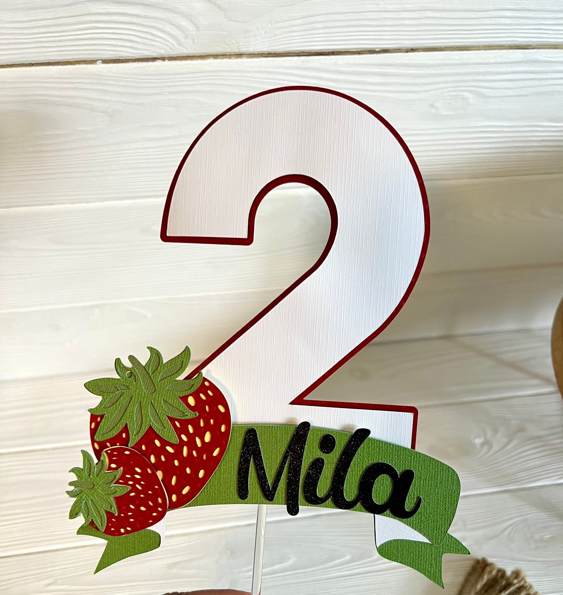 Topper de tarta de fresa, topper de tarta de frutas, topper de tarta ...