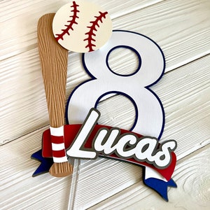 Baseball Cake Topper, Personalized Baseball Cake Topper, Baseball Theme ...