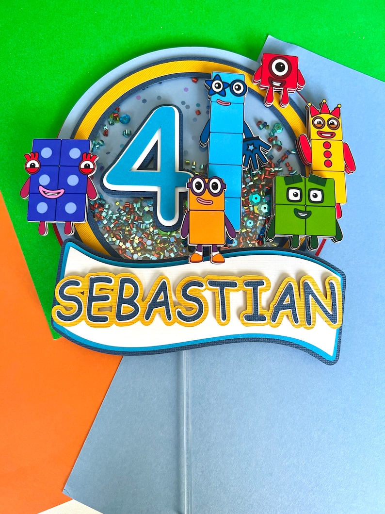 Number Blocks Cake Topper, Number Blocks Birthday, Birthday Cake Topper ...