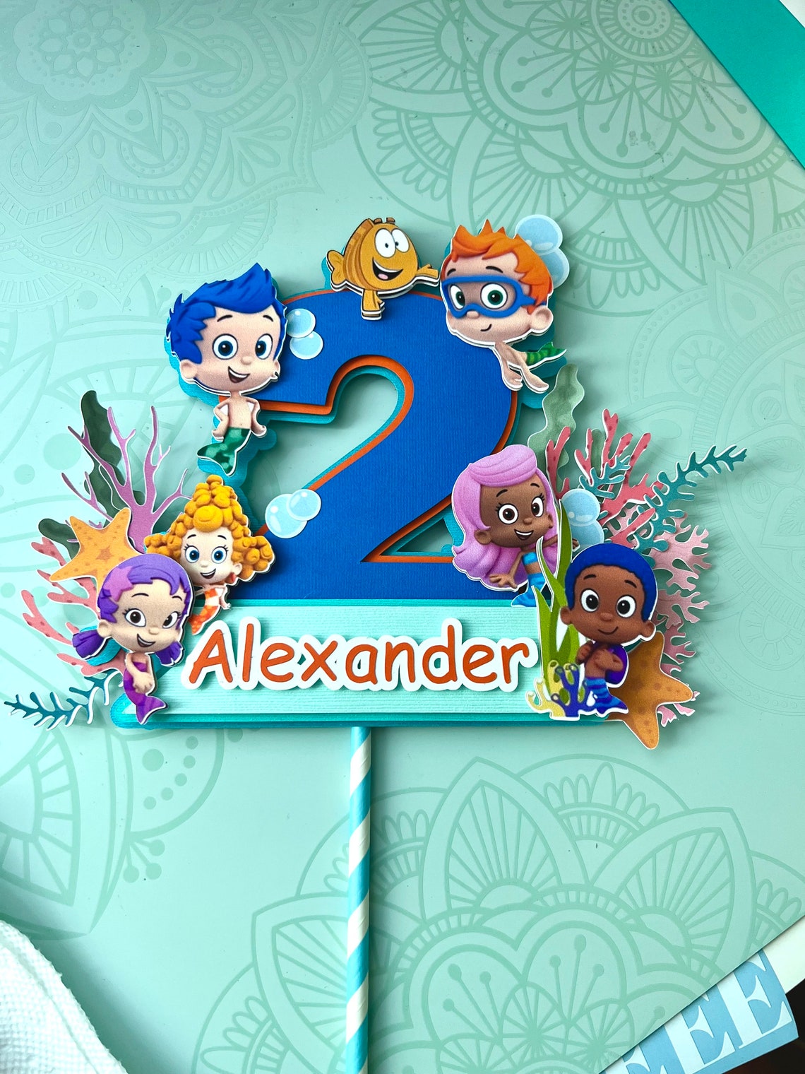 Bubble Guppies Cake Topper, Bubble Guppies Shaker Cake Topper, Birthday ...