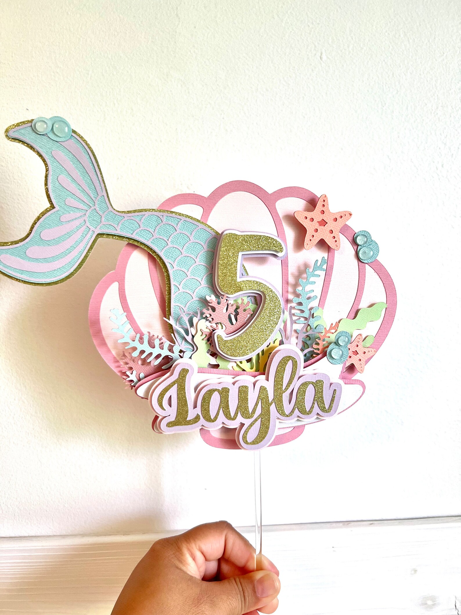 Mermaid Tail Cake Topper, Mermaid Topper, Custom Topper, Mermaid Theme ...
