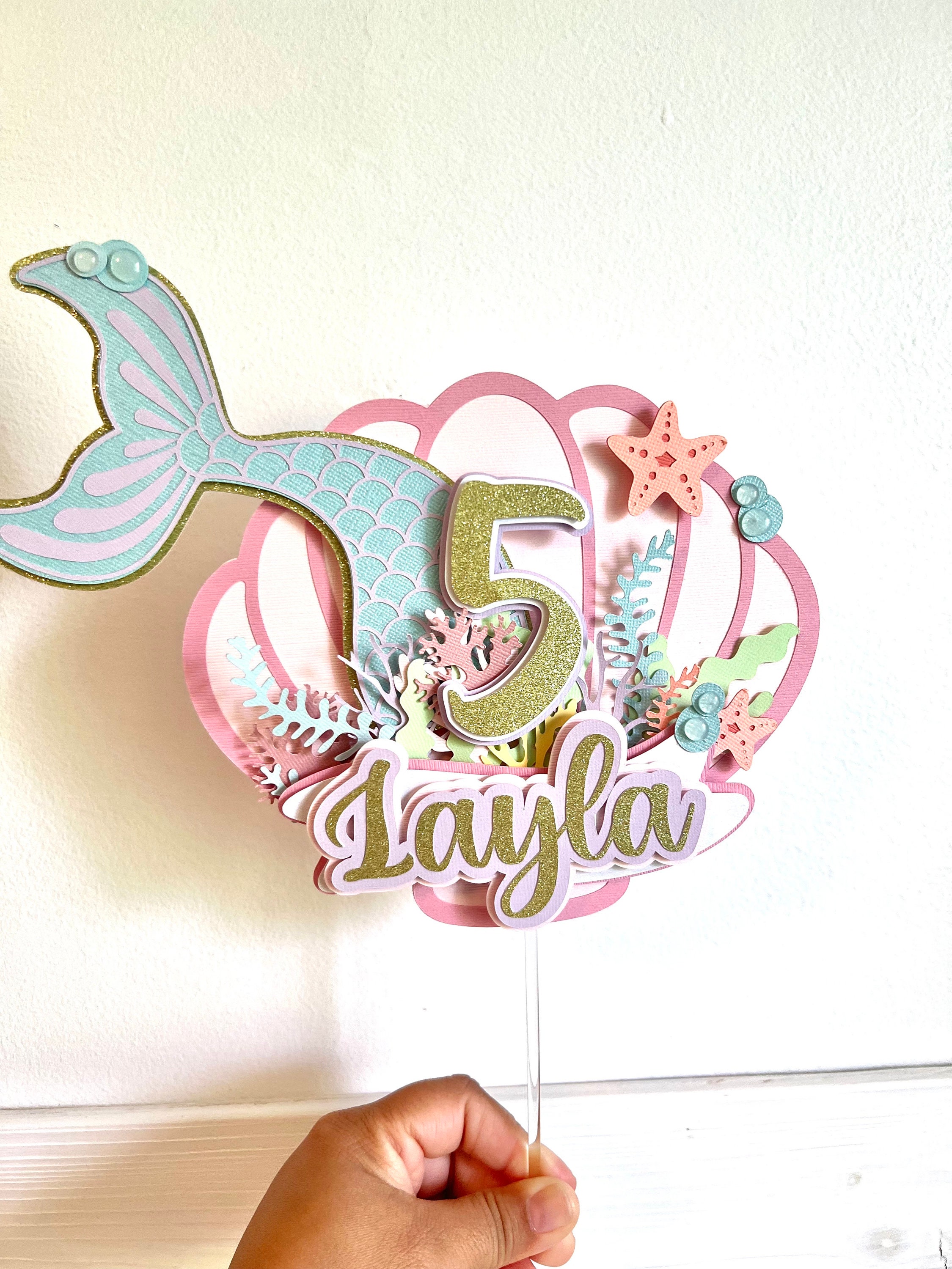 Mermaid Tail Cake Topper Mermaid Topper Custom Topper - Etsy