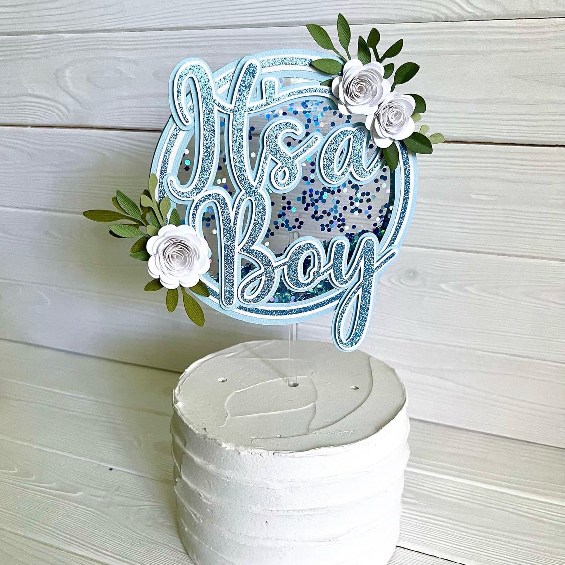 Baby Shower Cake Topper, It’s a Boy, Custom Baby Name Topper, Gender ...