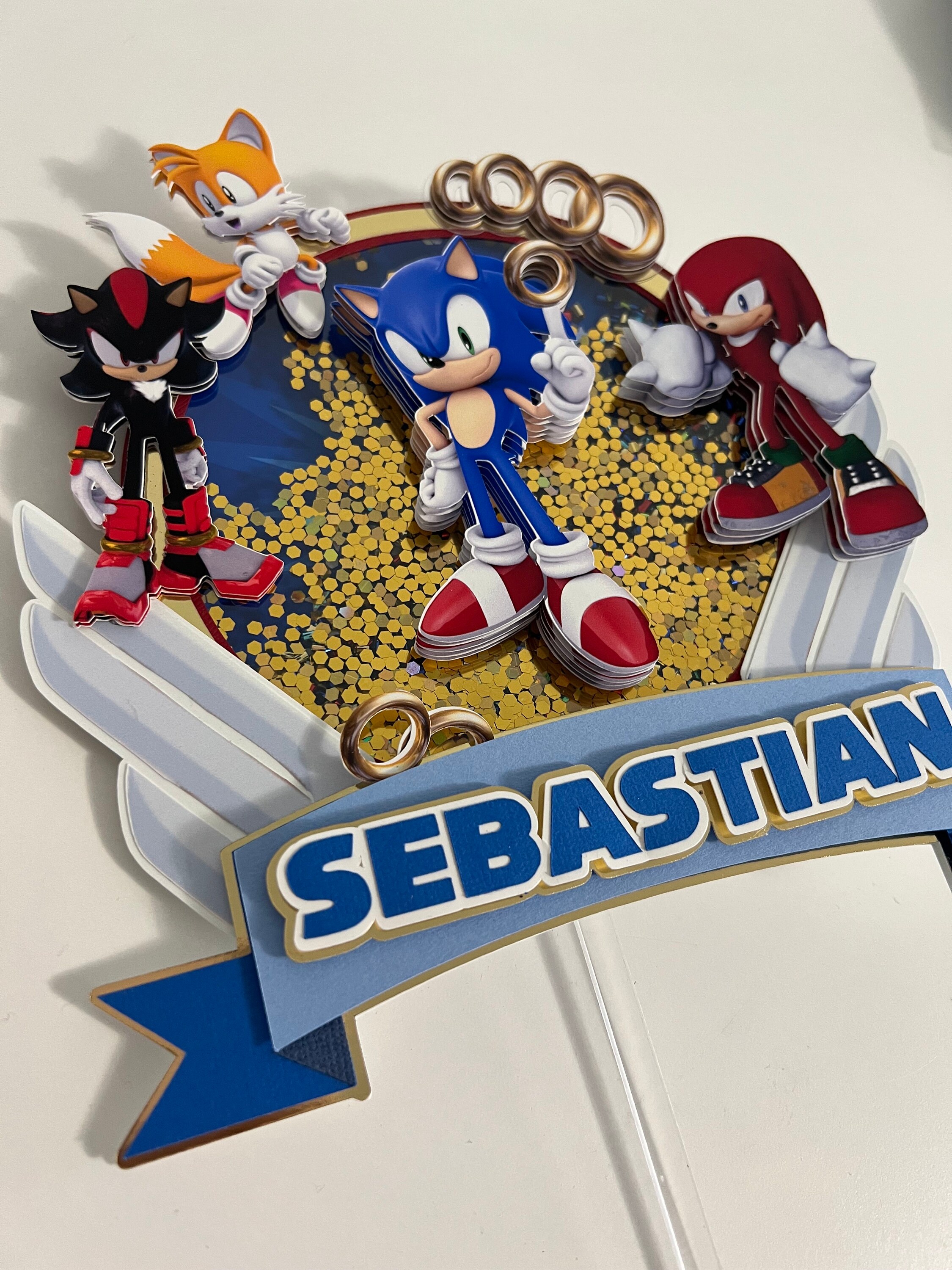 Sonic Topper, Sonic Shaker Cake Topper, Birthday Cake Topper, Shaker ...