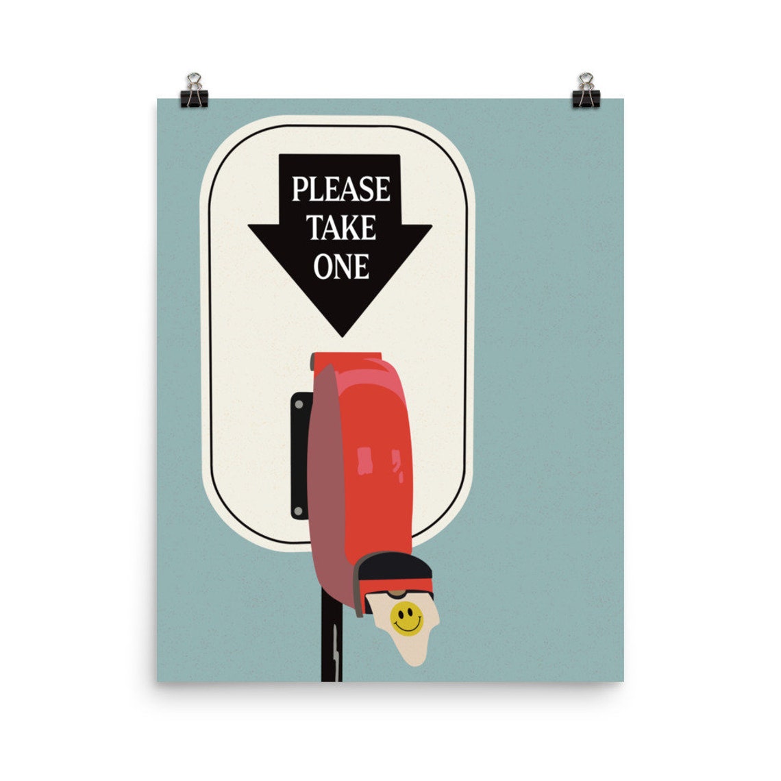 Smiley Face Ticket Machine | Illustration | Motivational Print - Etsy