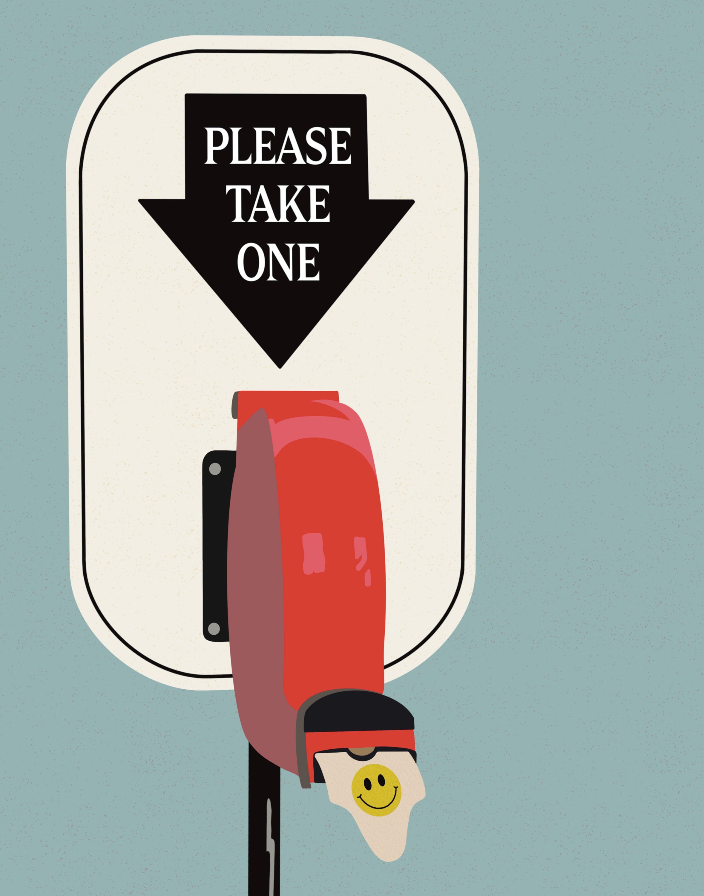 Smiley Face Ticket Machine | Illustration | Motivational Print ...
