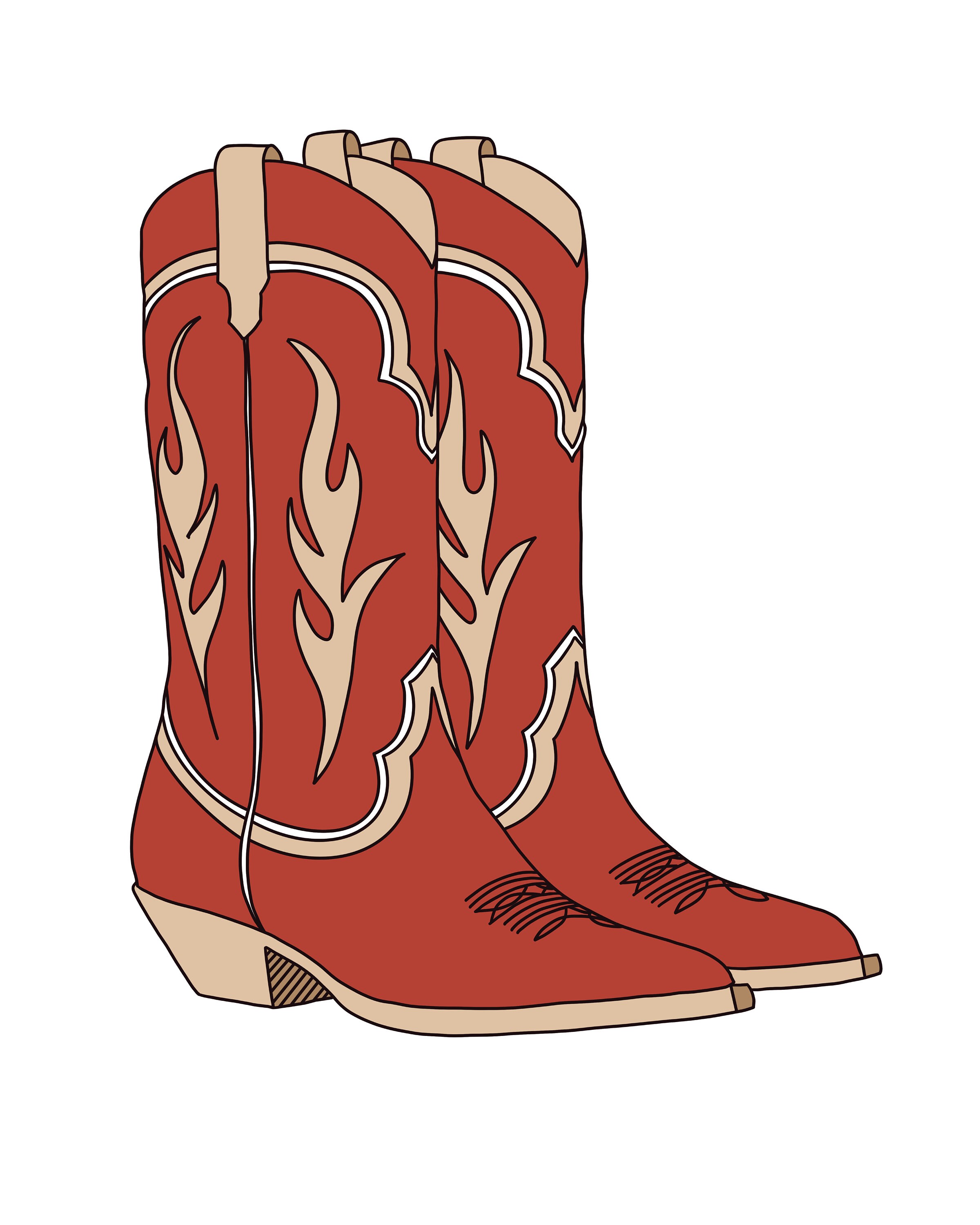Multiple Colors Available | Cowboy Boot Art Print | Western Apartment ...