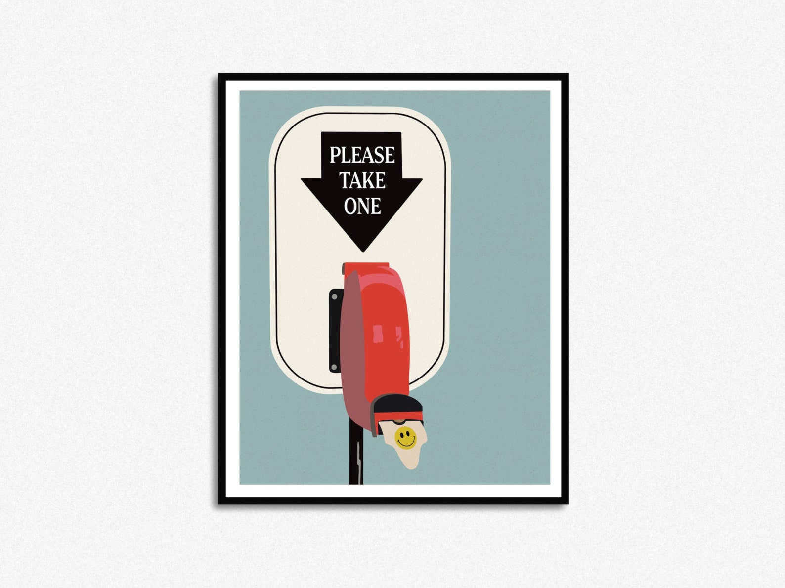 Smiley Face Ticket Machine | Illustration | Motivational Print ...