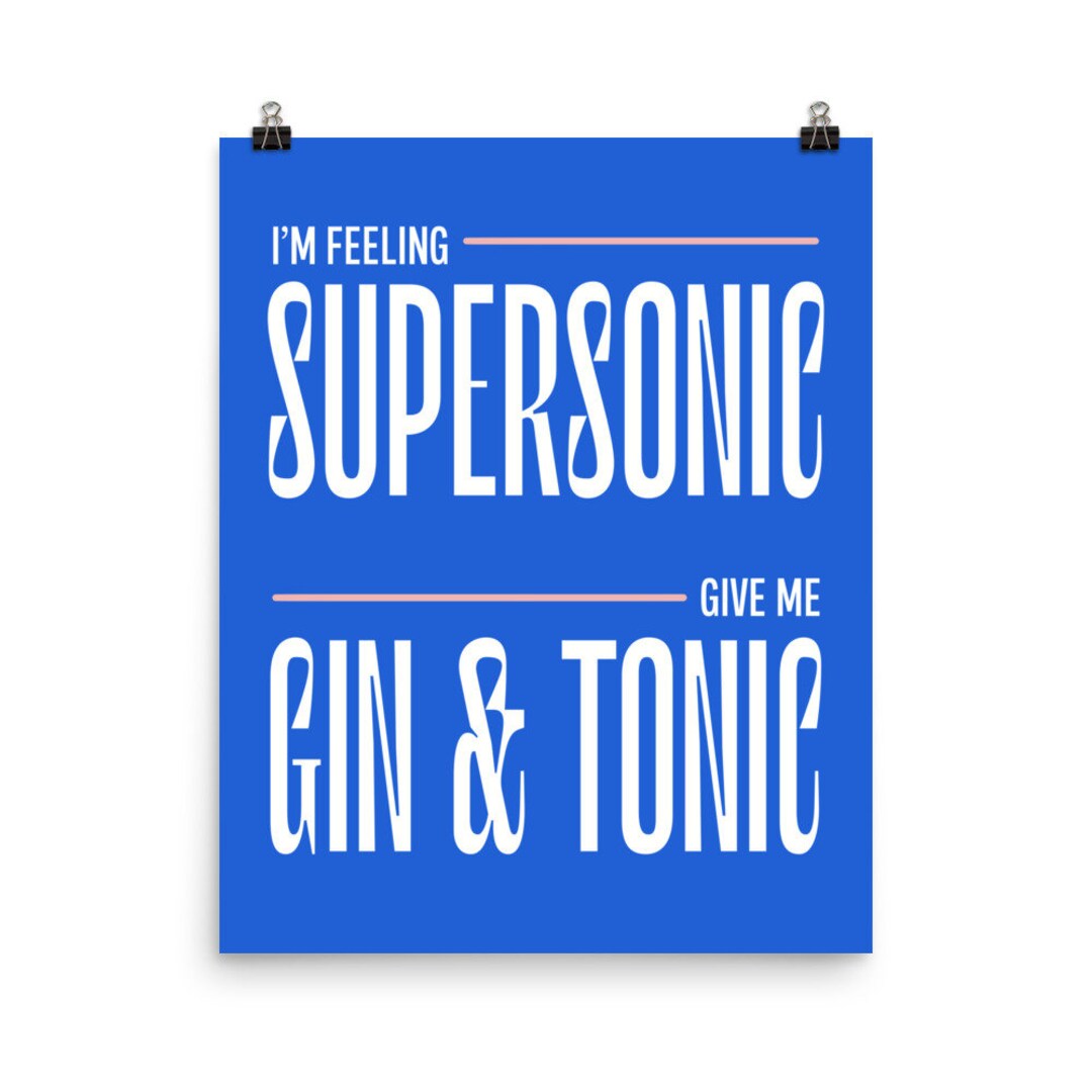 Supersonic Gin & Tonic Print | British Rock Lyrics | Inspired ...