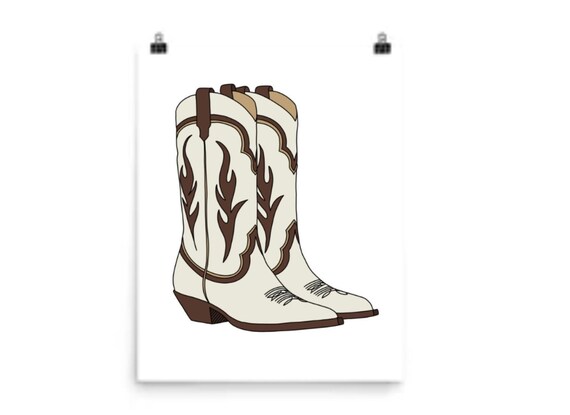 Multiple Colors Available Cowboy Boot Art Print Western - Etsy