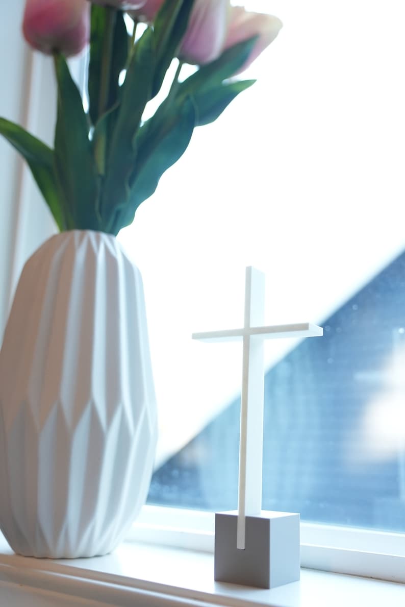 Standing Cross Minimalist Small Desk Cross Cross on Stand - Etsy