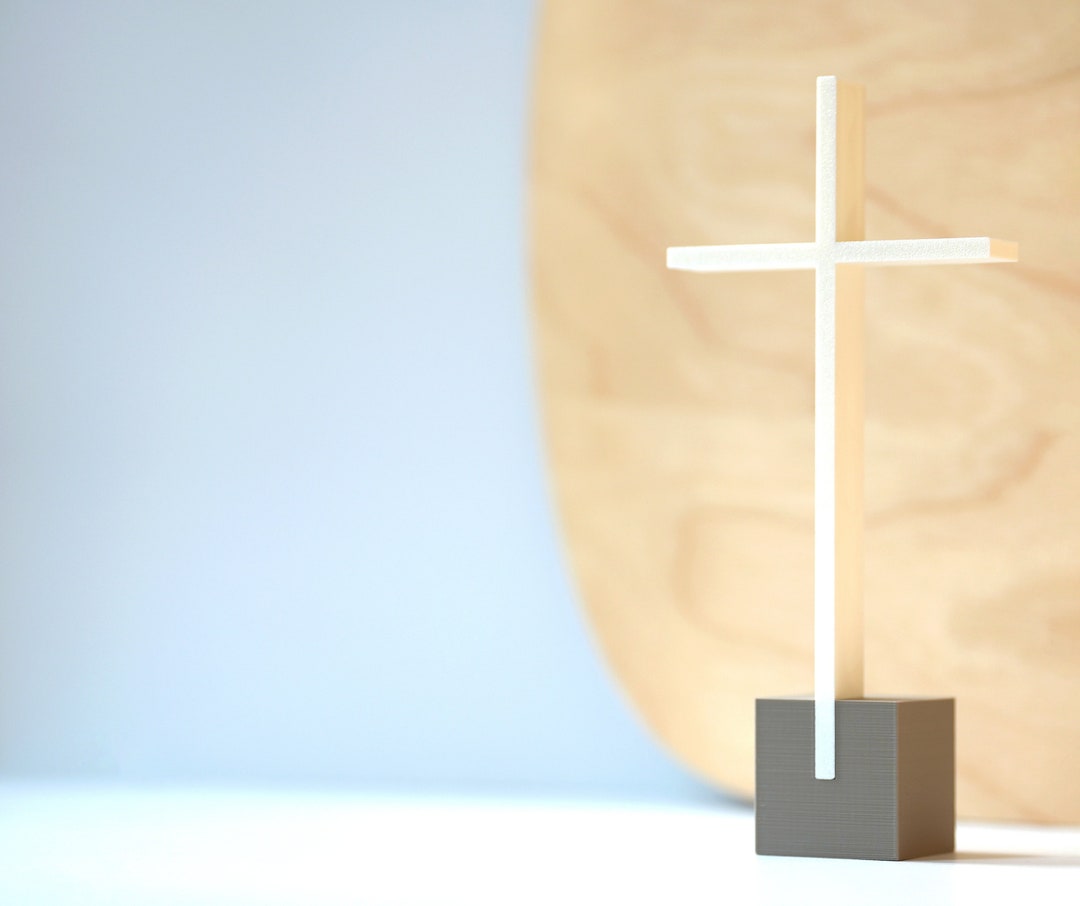 Standing Cross, Desk Cross, Tabletop Cross, Cross on Stand, Minimalist ...