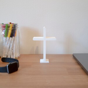 Standing Cross, Minimalist Desk Cross, Table Top Cross, Cross With Base ...