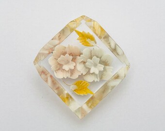 Lucite Flower Brooch - Etsy