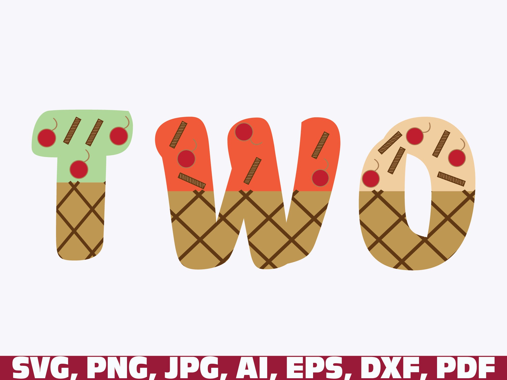 Ice Cream Two Birthday Svg Png Ice Cream 2ndt Birthday Svg - Etsy