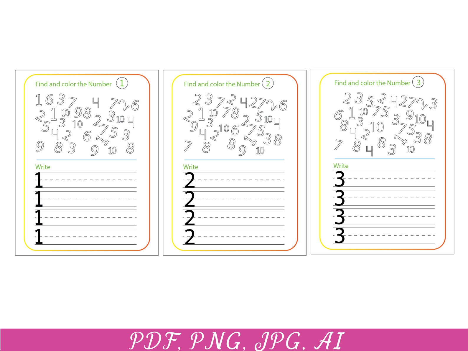 Printable Number Worksheets Pdf Number Tracing Printable - Etsy