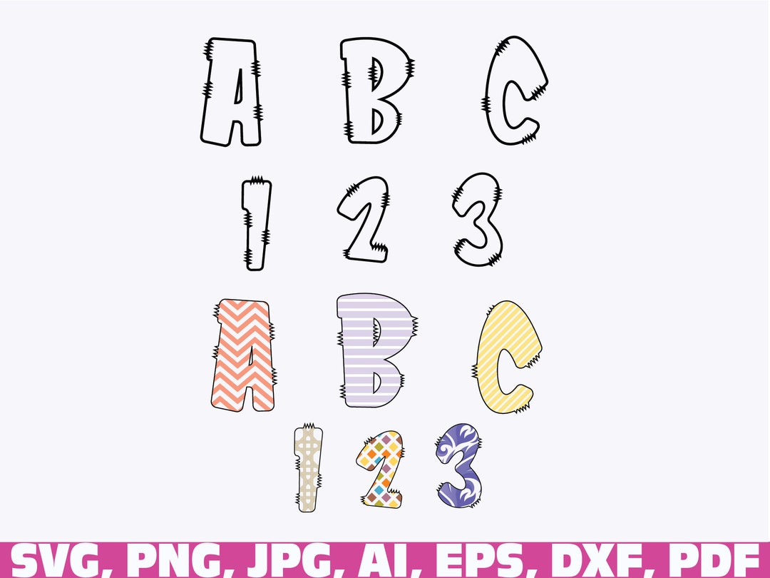 Doodle Letters Alphabet Svg Hand Drawn Alphabet Doodle - Etsy