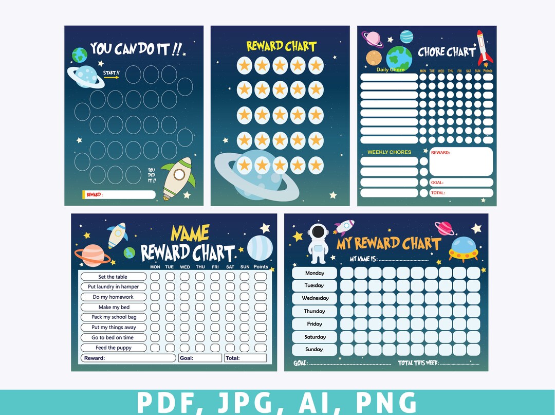 Printable Outer Space Reward Chart Astronaut Behavior Chart - Etsy UK
