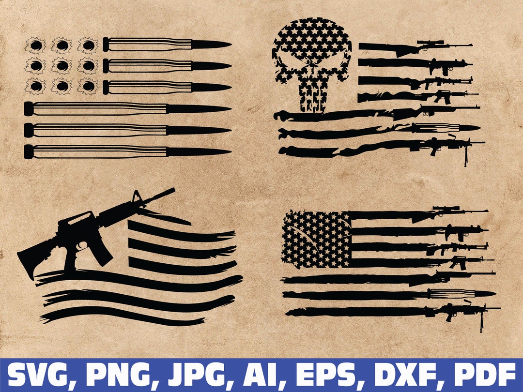 Gun Flag Svg Military Svg Rifle Flag Svg Bullet Flag Svg - Etsy Canada