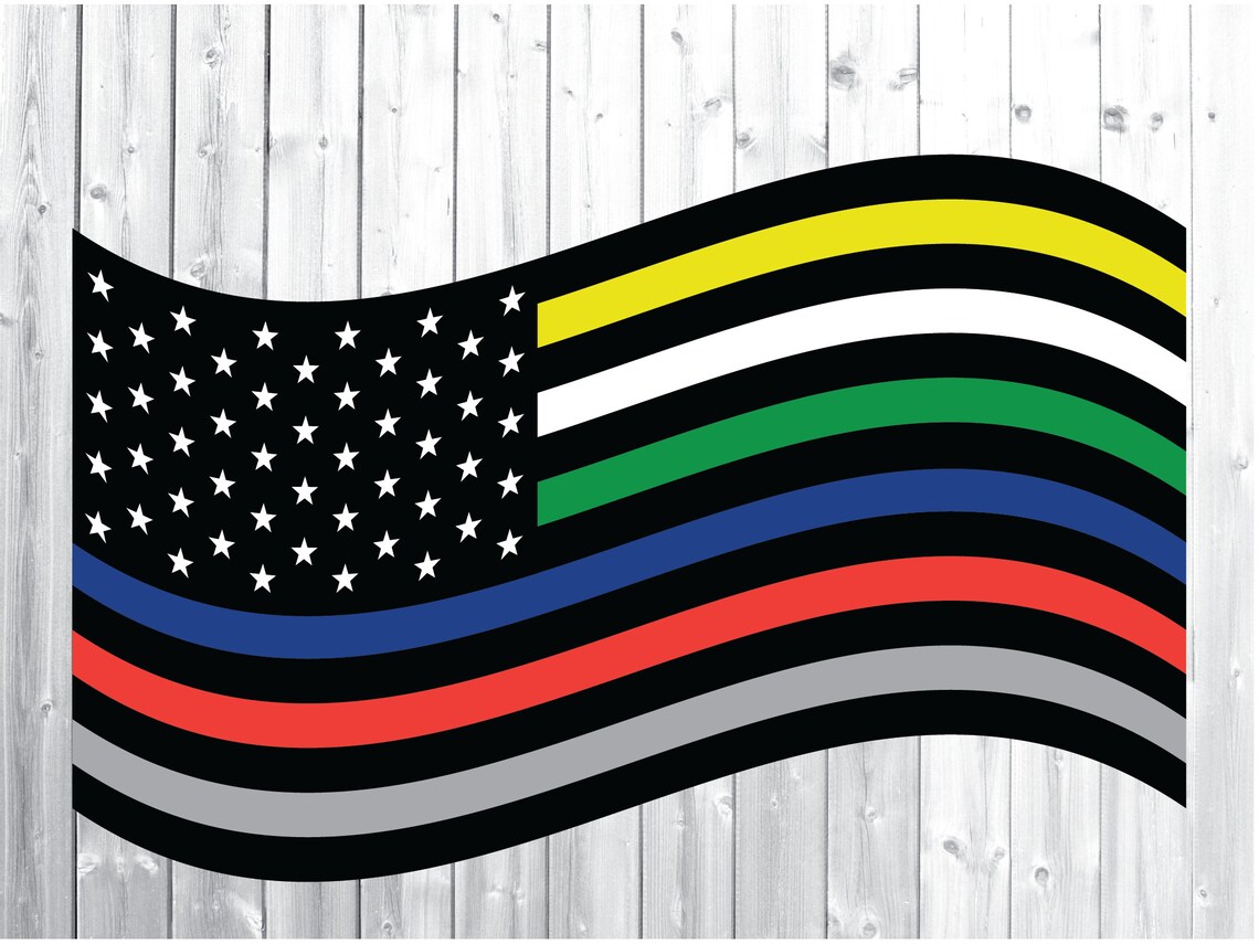 American Flag First Responders Thin Line SVG First Responder - Etsy UK
