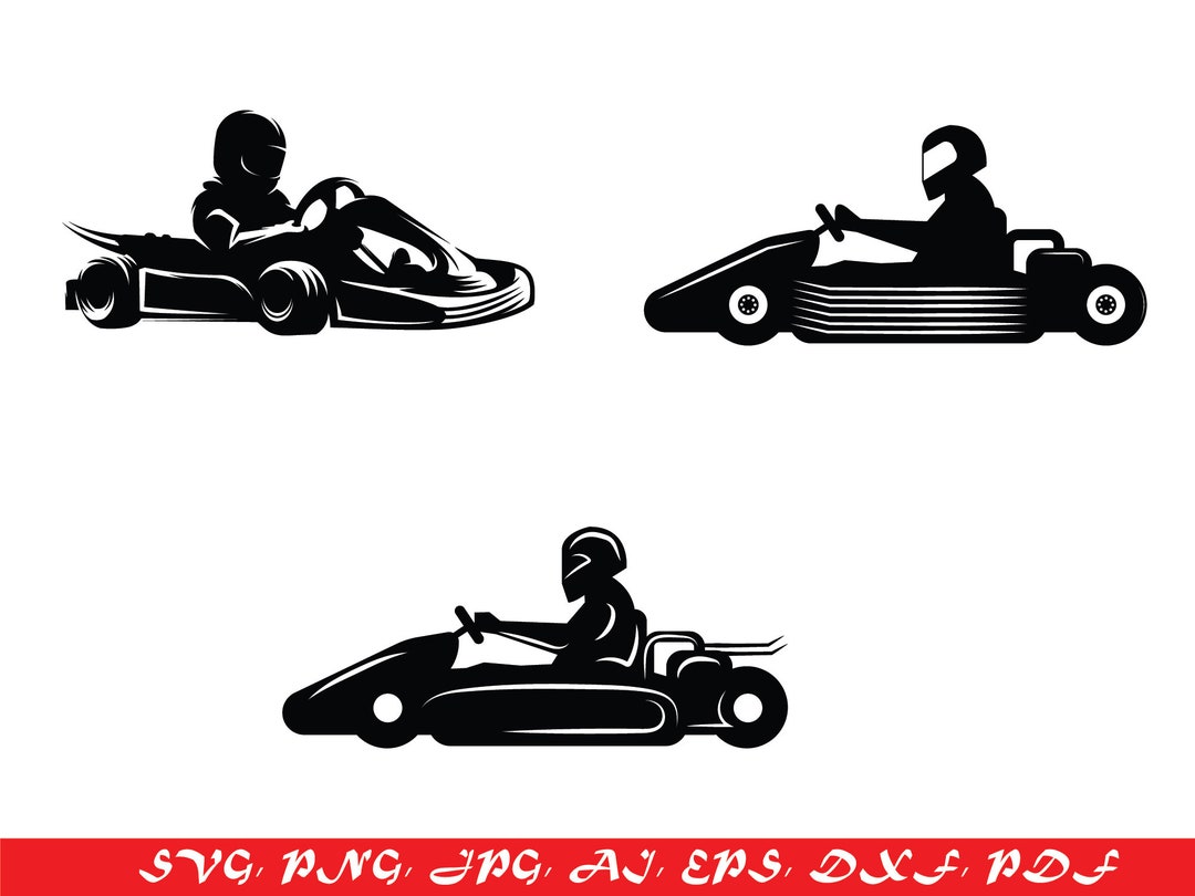 Racing Gokarts SVG File Containing Three Images - Etsy
