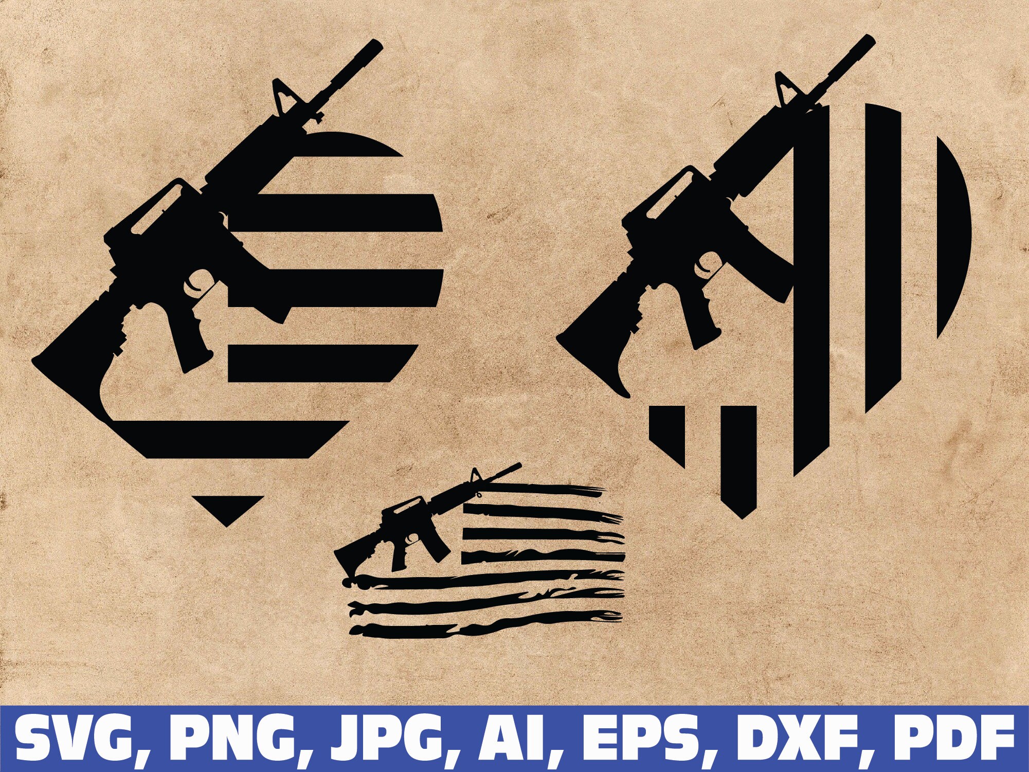 Gun Flag Svg Military Svg Rifle Flag Svg Bullet Flag Svg | Etsy