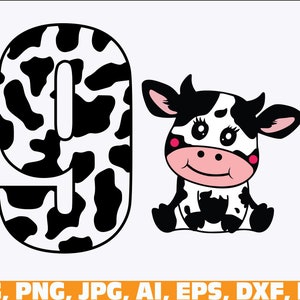 Cow Number Birthday Svg Birthday Cow Svg Cow Print Svg - Etsy Canada