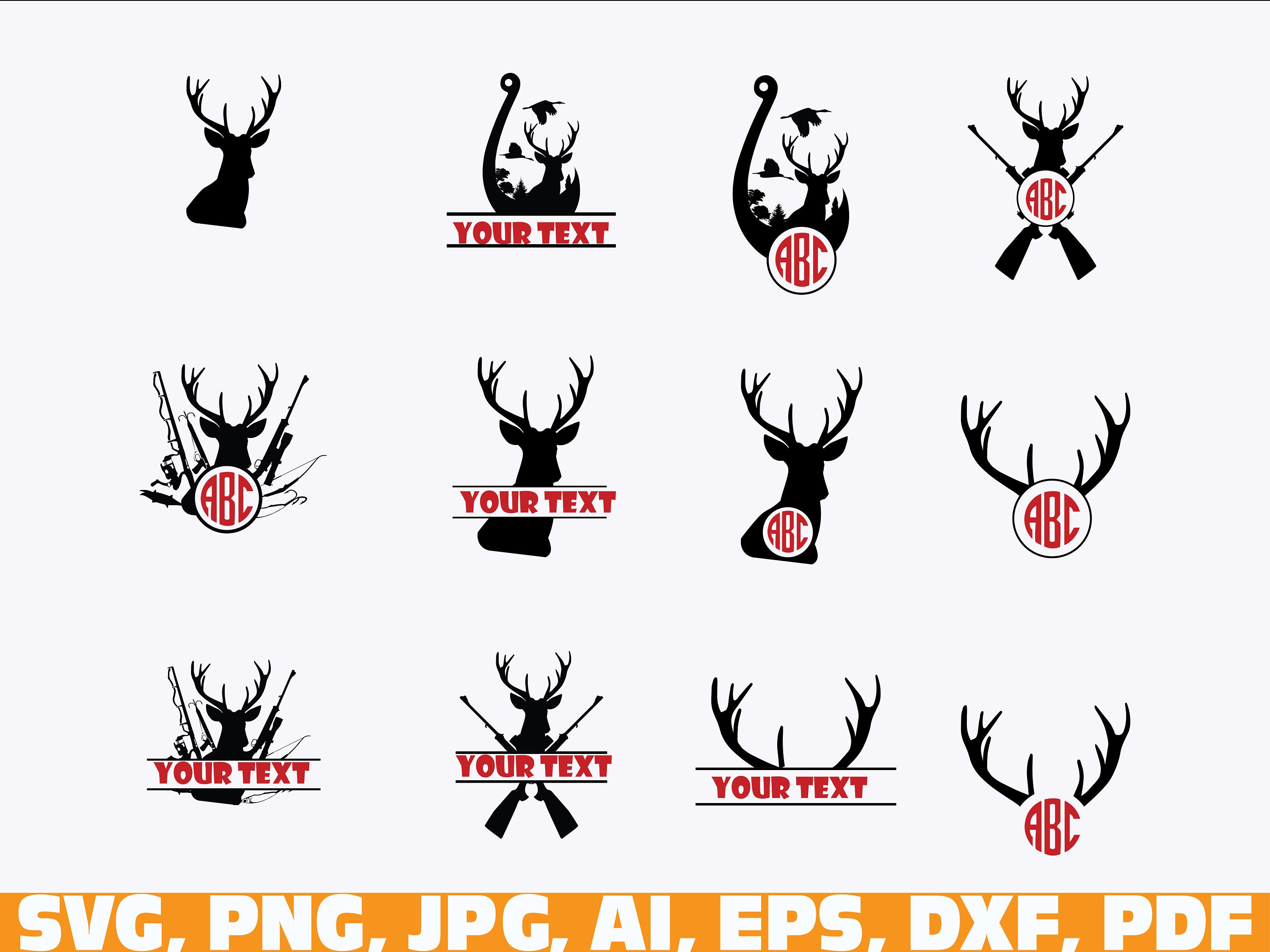 Deer Monogram Svg Hunting Monogram Svg Hunting Svg Name - Etsy