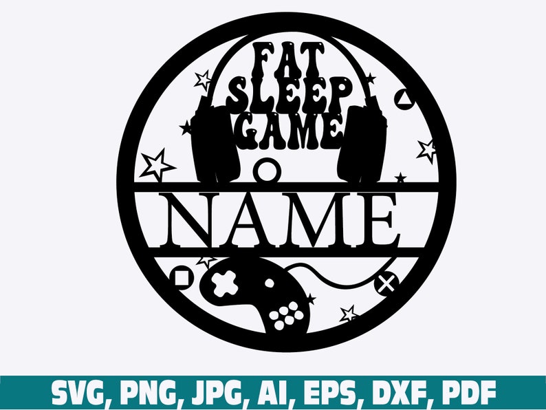 Gamer Name Frame Monogram Dxf Svg Png Video Game Name Sign - Etsy