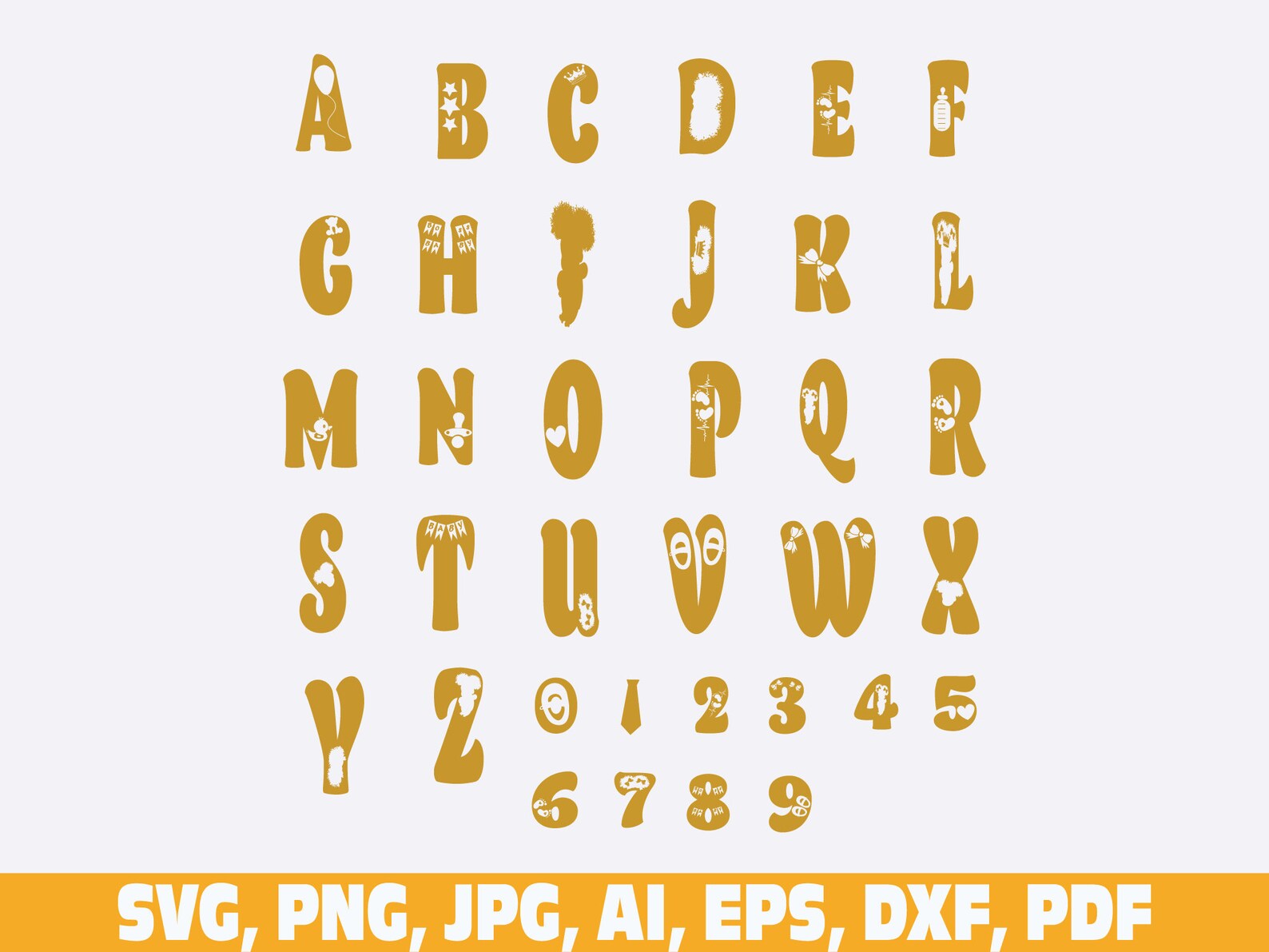 Baby Font Svg Png Birthday Font Alphabet Letters Girl Png - Etsy