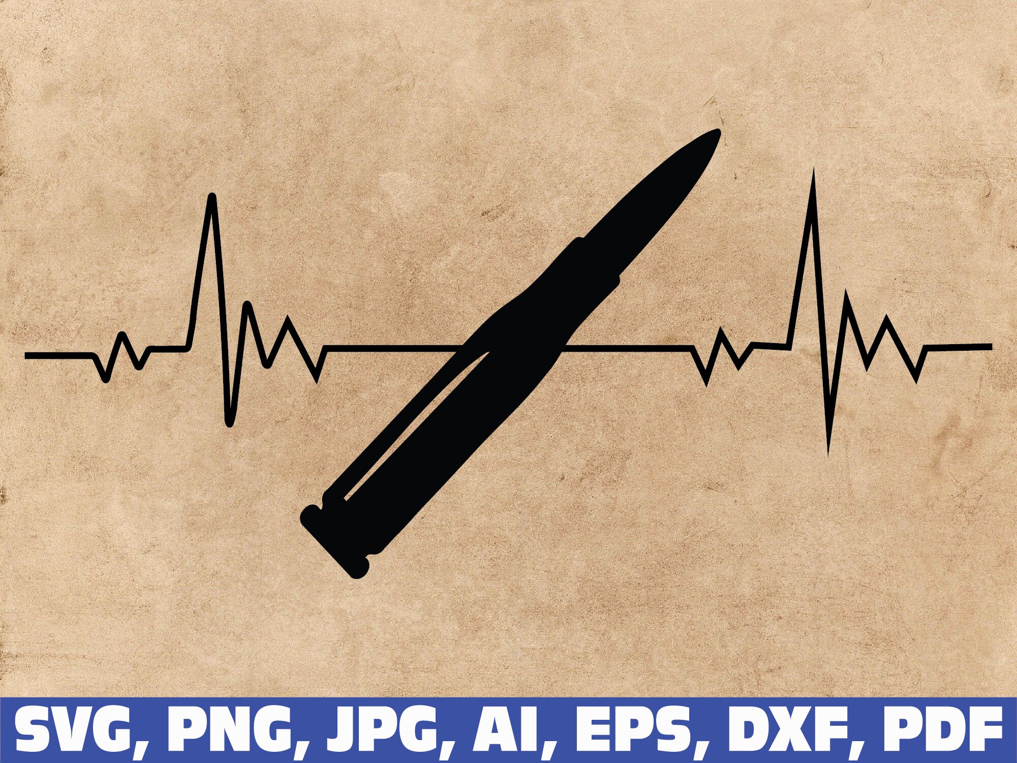 Gun Heartbeat Svg, Gun Ekg Svg, Gun Svg, Guns Svg, Weapon Svg, Gun ...