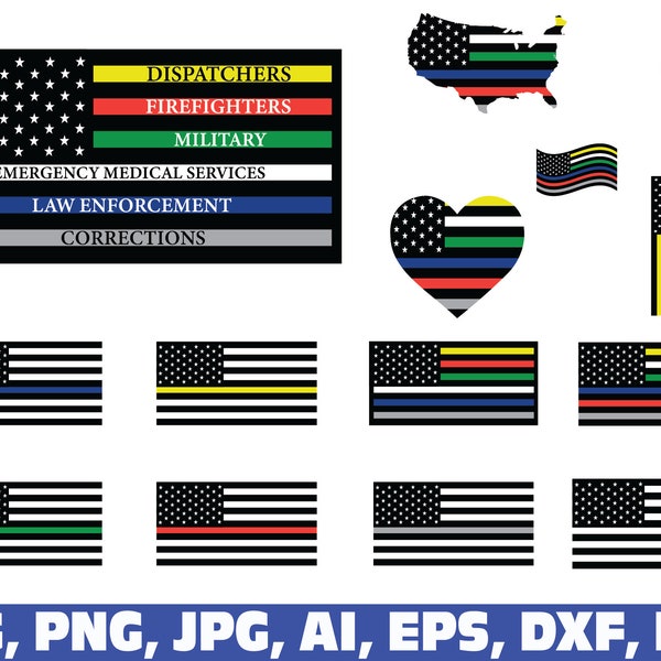 American Flag First Responders Svg - Etsy Ireland