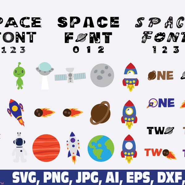 Astronaut Letters Svg - Etsy