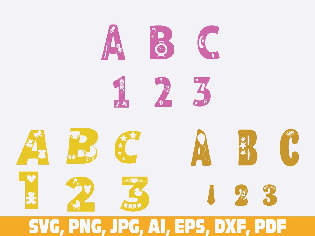 Baby Font Svg Png Birthday Font Alphabet Letters Girl Png - Etsy