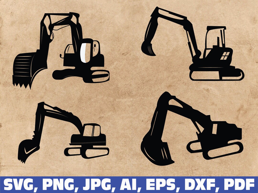 Bagger Svg, Bagger Svg Bundle, Bagger Svg, Bau Svg, Bagger Clipart ...