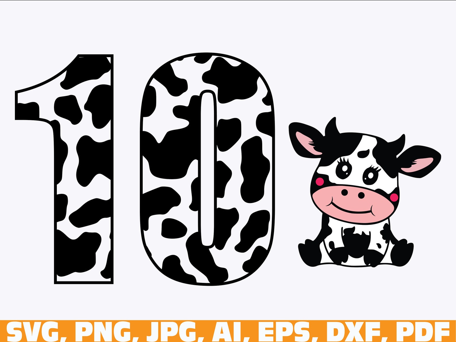 Cow Number Birthday Svg Birthday Cow Svg Cow Print Svg | Etsy Canada