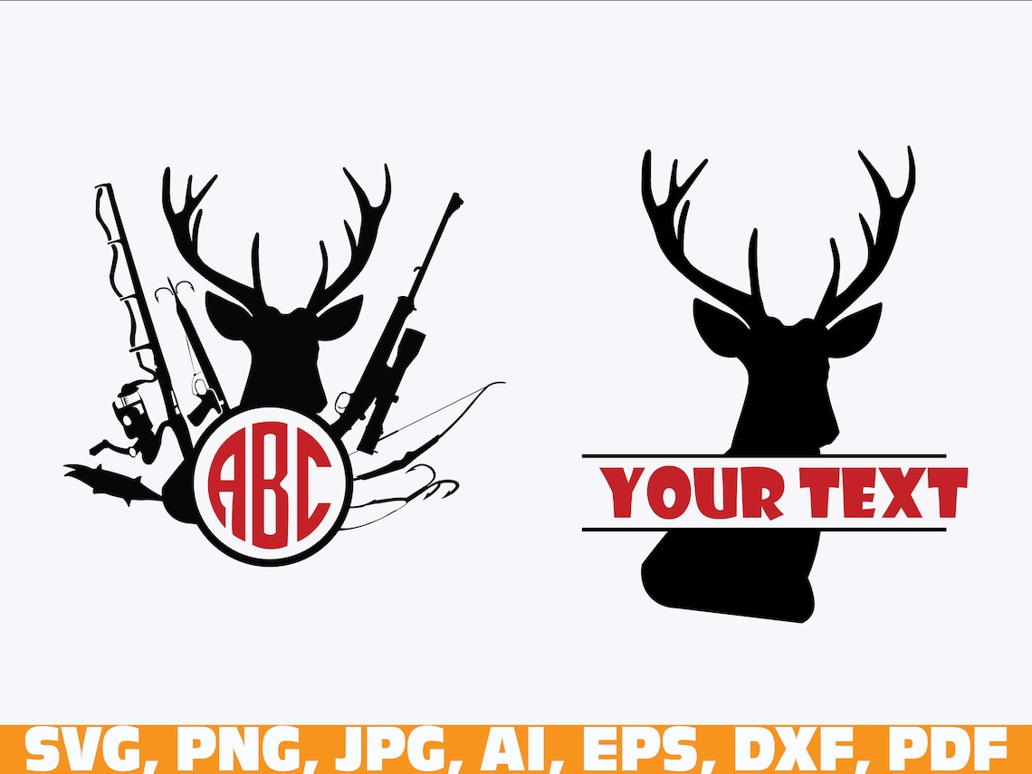 Deer Monogram Svg Hunting Monogram Svg Hunting Svg Name - Etsy