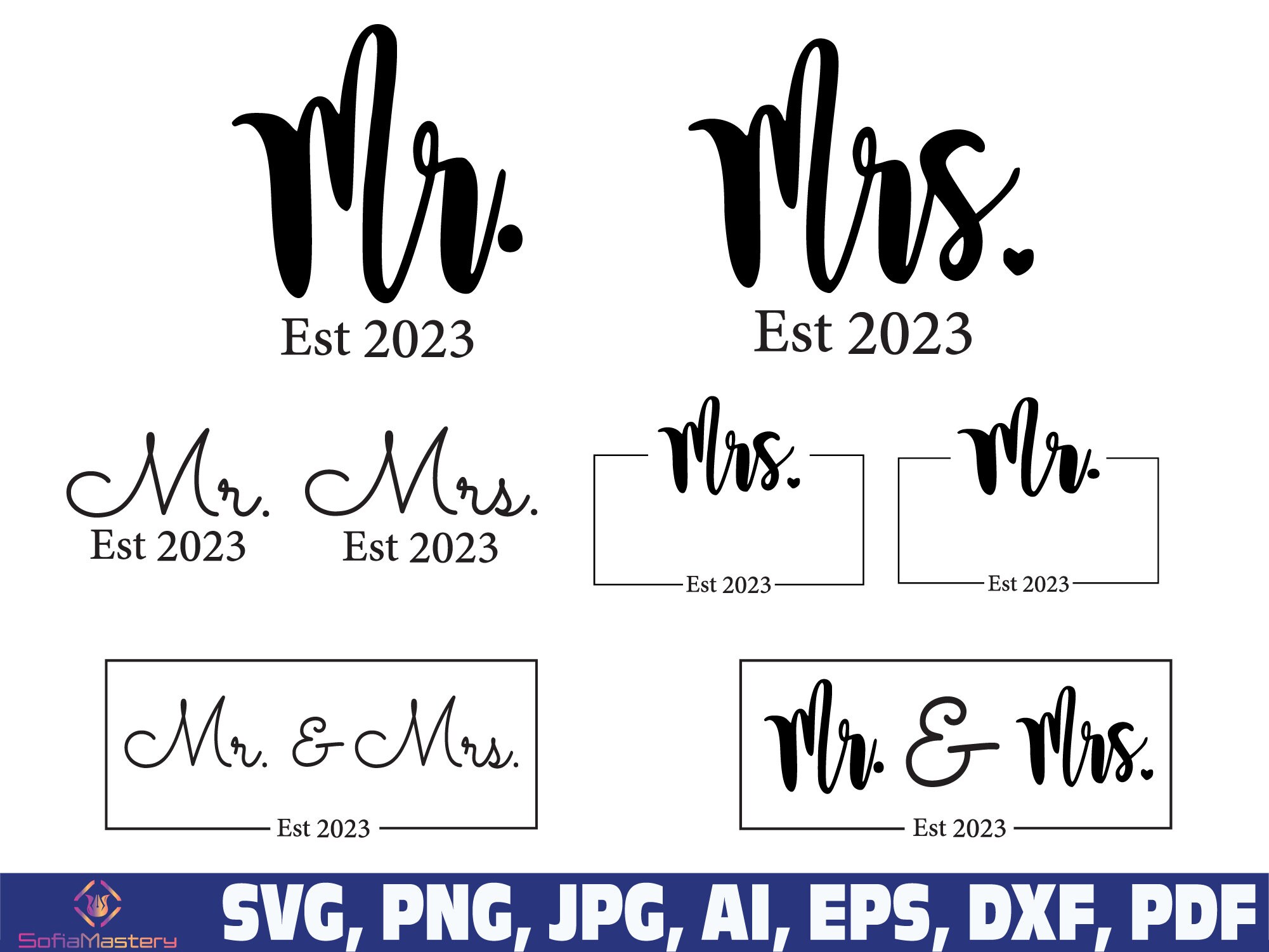Mr and Mrs Est 2023 Svg PNG Mr Svg Mrs Svg Wedding Svg - Etsy Mr and Mrs Est 2023 Svg PNG Mr Svg Mrs Svg Wedding Svg - Etsy