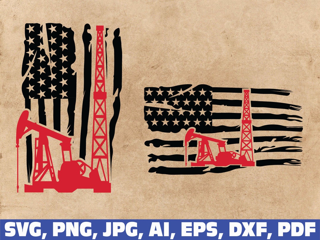 Oilfield Flag Svg, Oilfield Worker Svg, American Flag Oilfield Svg ...