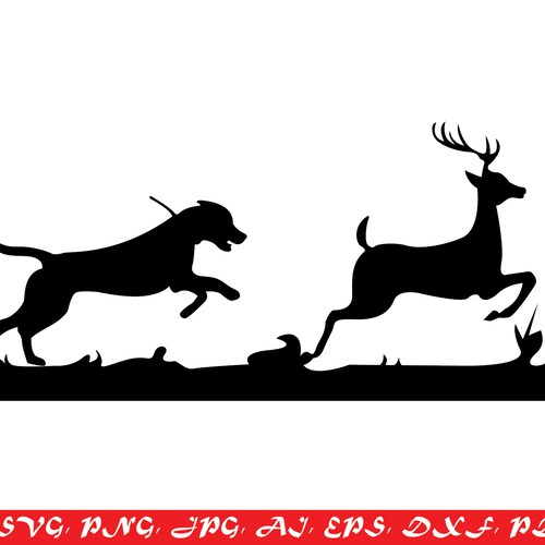 Hounds Running Deer SVG Hound Chasing Deer Svg Png File Svg - Etsy