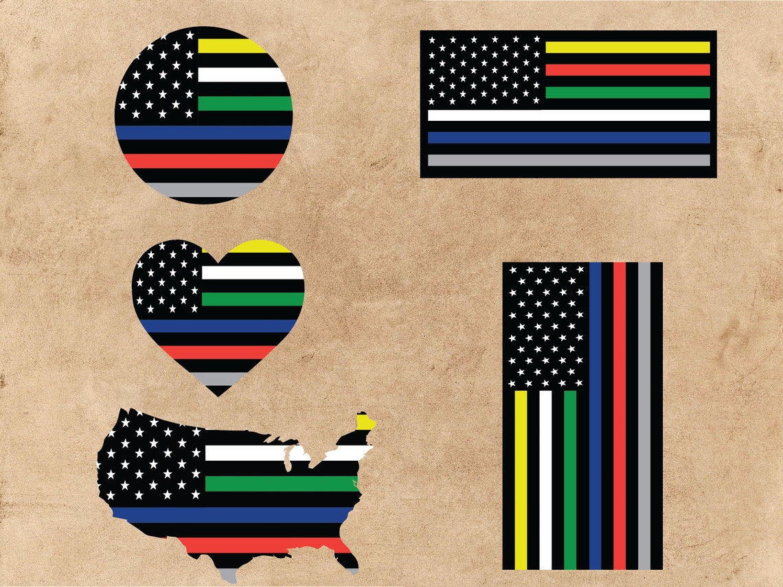 American Flag First Responders Thin Line SVG First Responder - Etsy UK