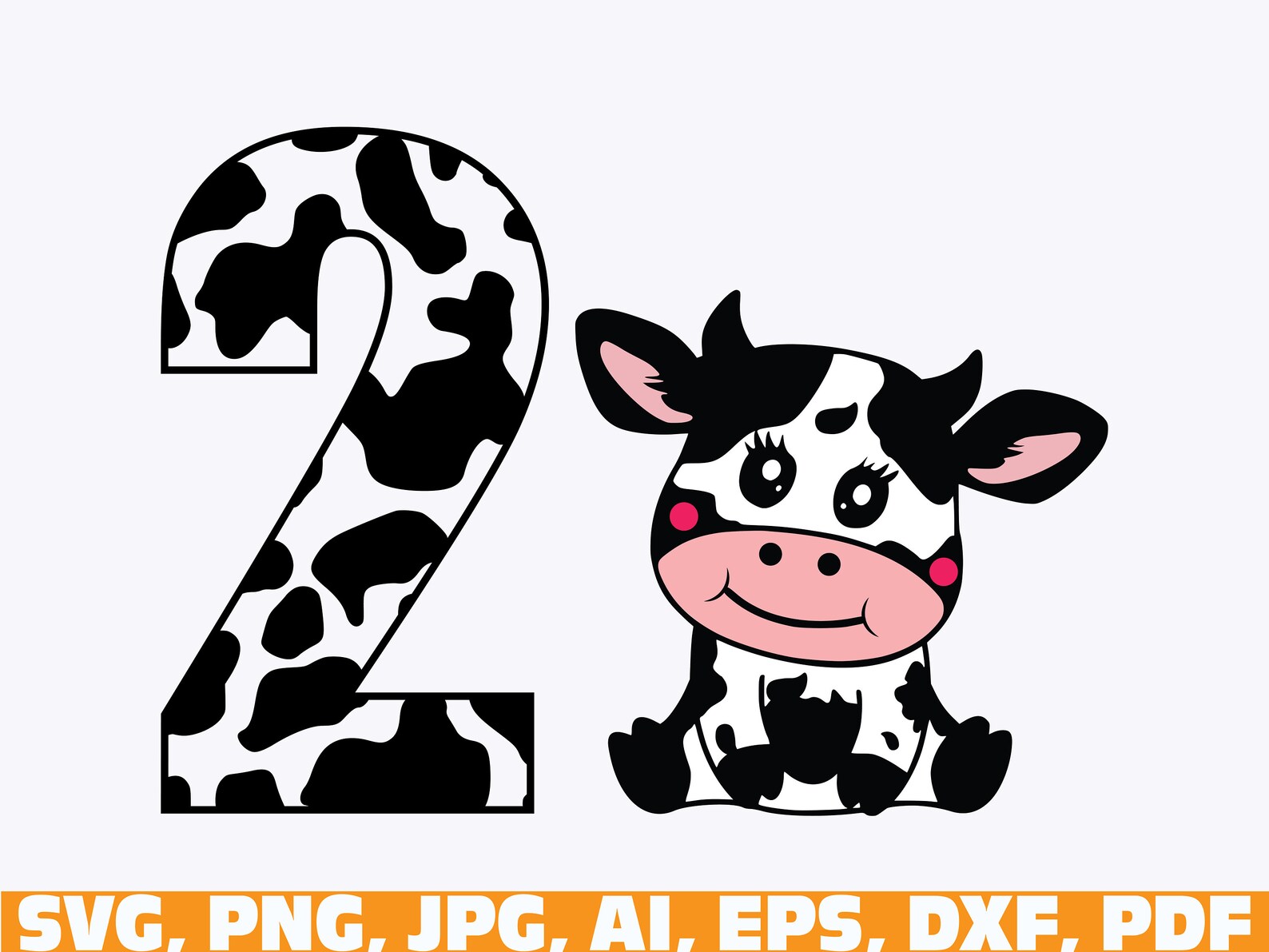 Cow Number Birthday Svg Birthday Cow Svg Cow Print Svg | Etsy Canada