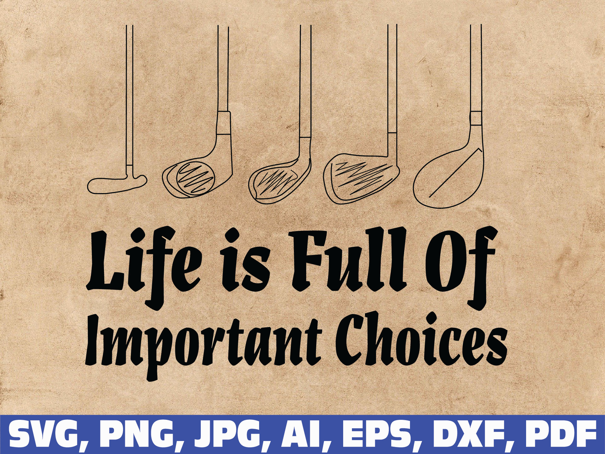 Golf Gift Life Is Full Of Important Choices SVG Golf Lover | Etsy