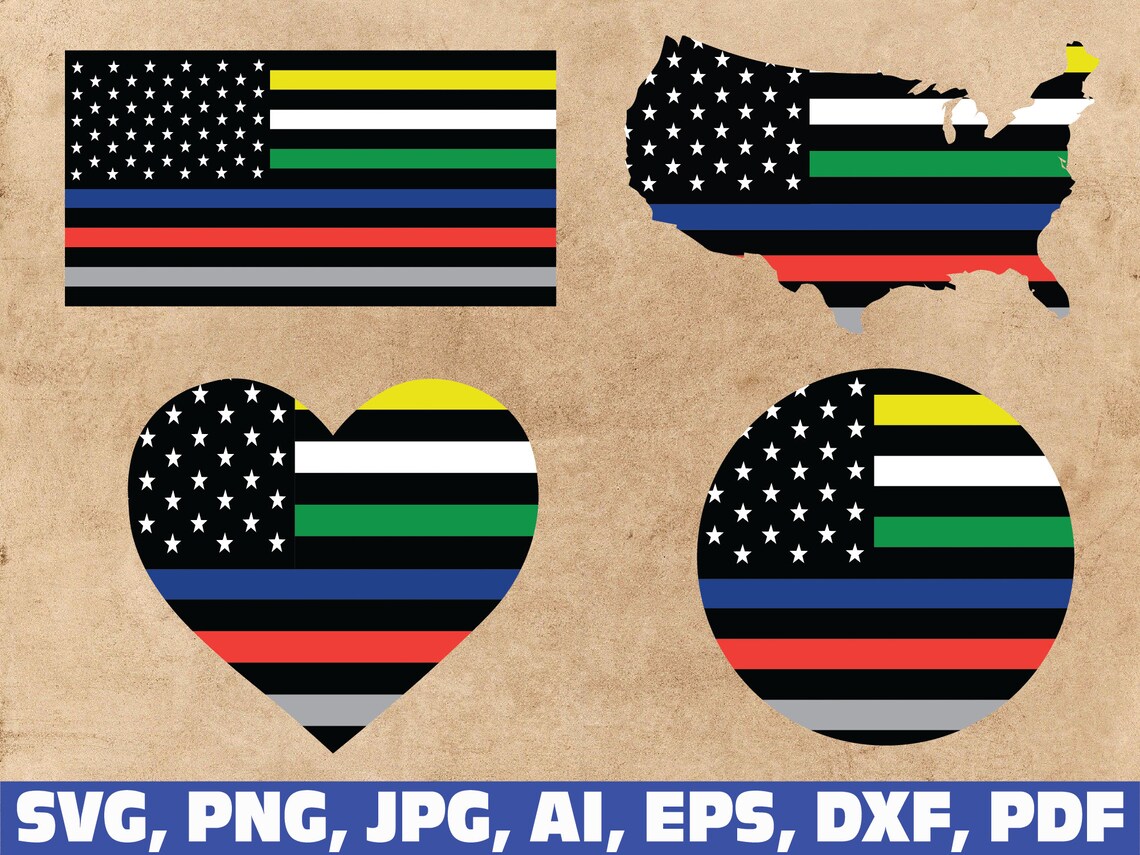 American Flag First Responders Thin Line SVG First Responder - Etsy