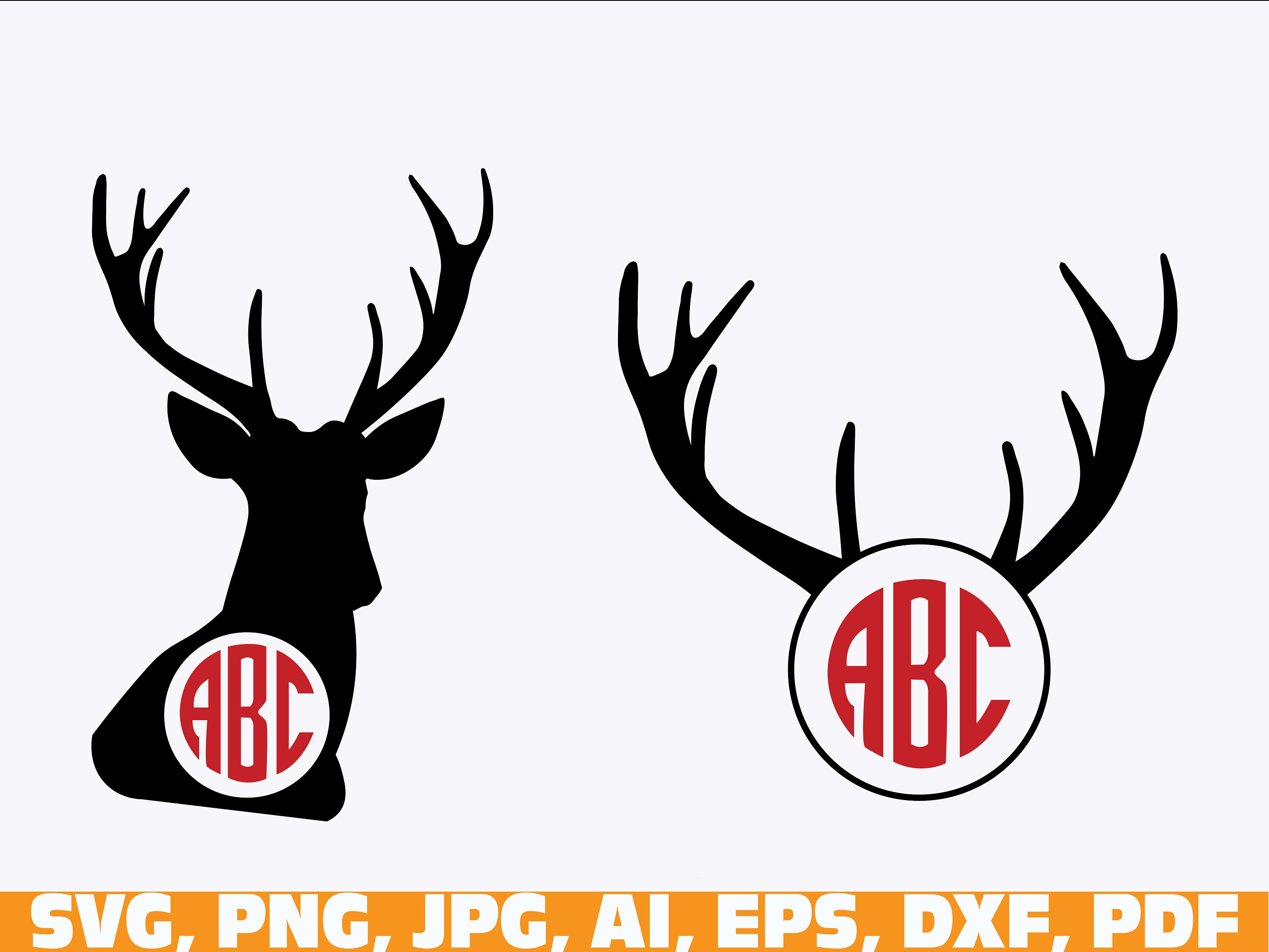 Deer Monogram Svg Hunting Monogram Svg Hunting Svg Name - Etsy