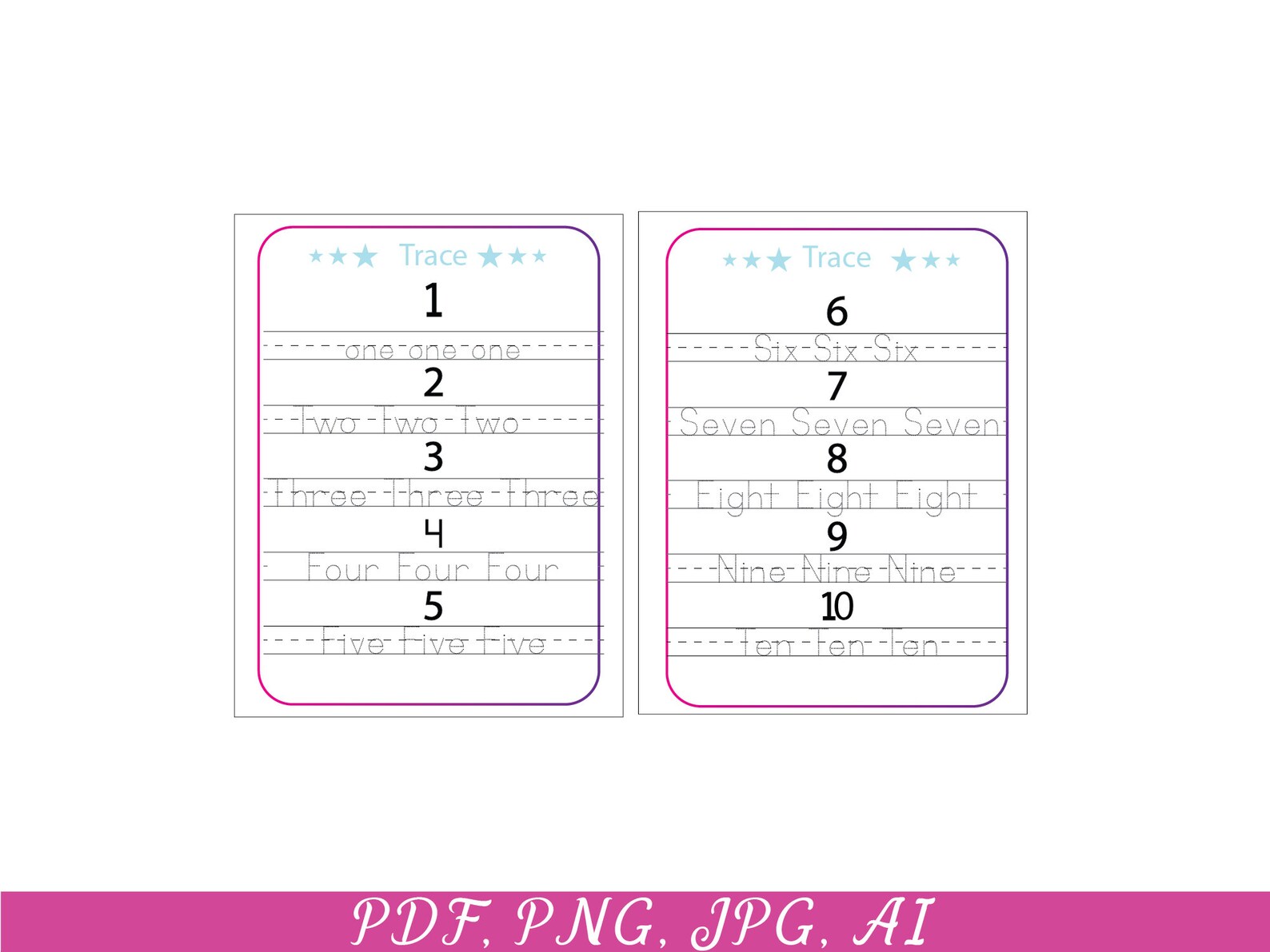 Printable Number Worksheets Pdf Number Tracing Printable - Etsy