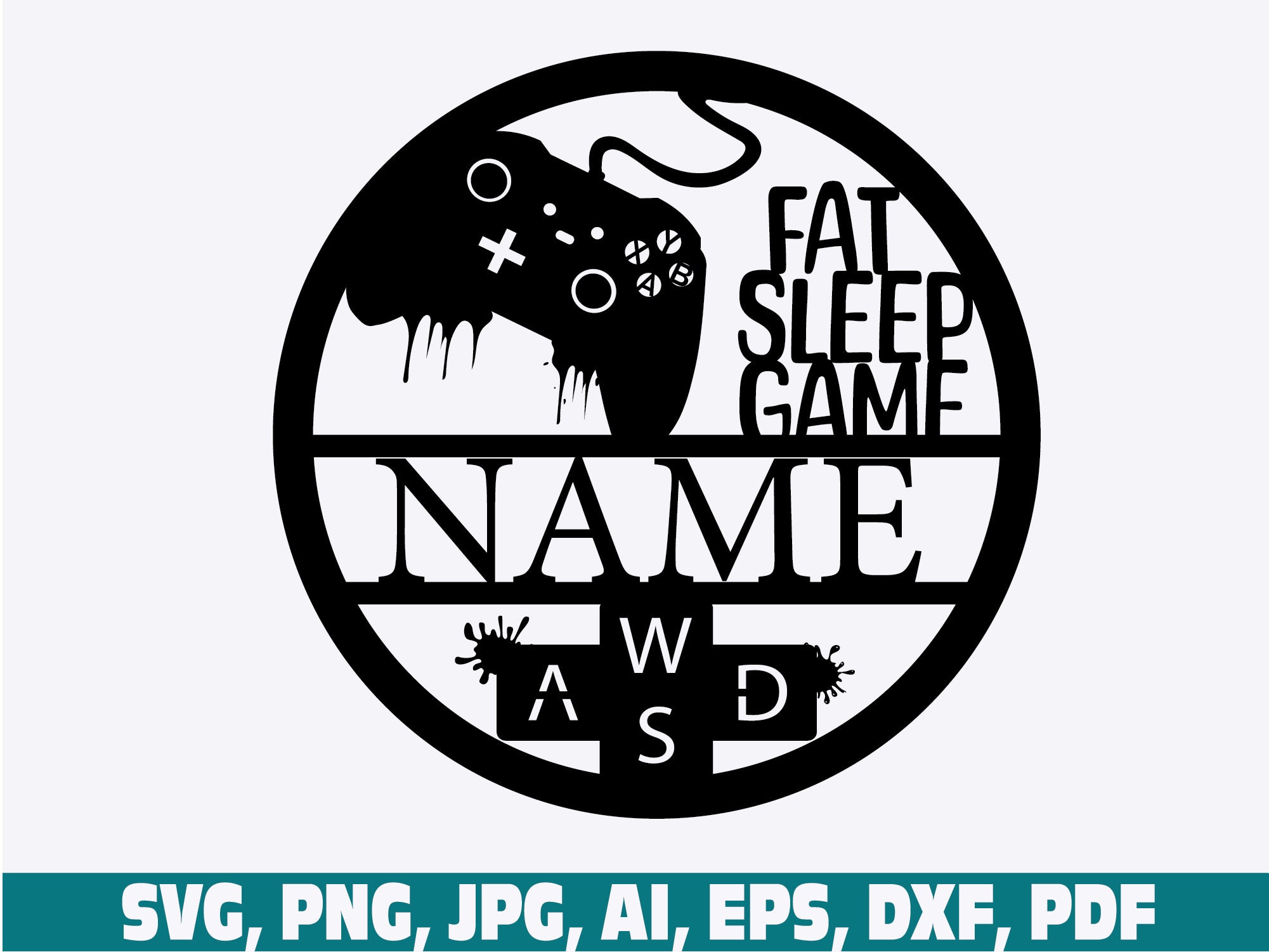 Gamer Name Frame Monogram Dxf Svg Png Video Game Name Sign - Etsy