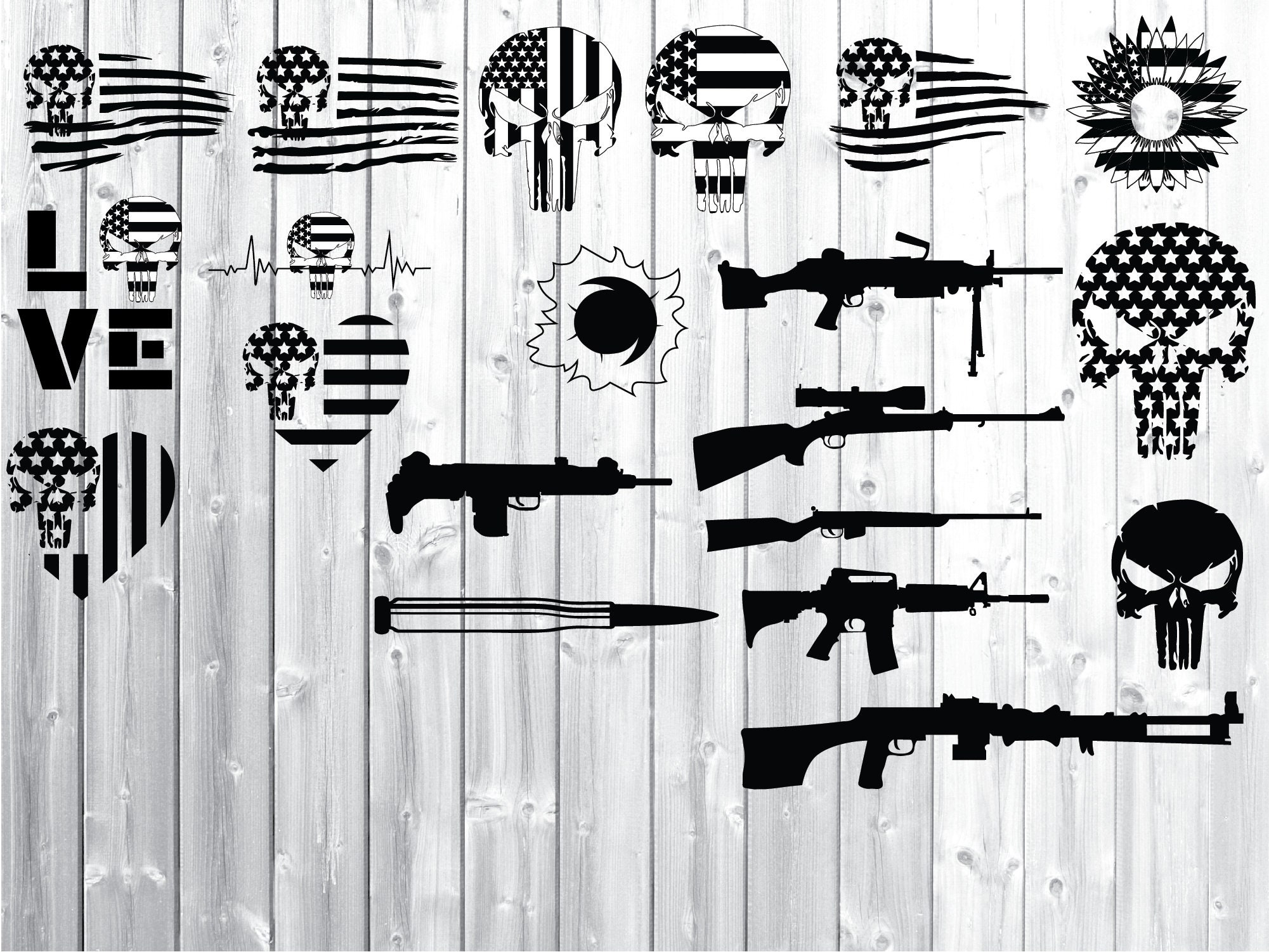 Gun Flag Svg Military Svg Rifle Flag Svg Bullet Flag Svg | Etsy